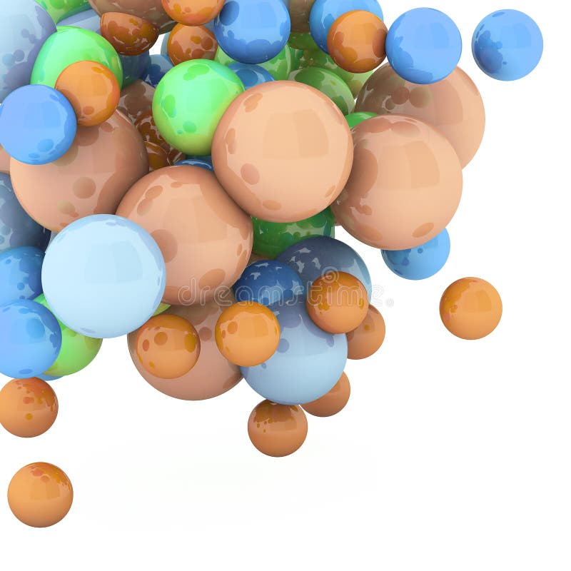 3d Abstract Spheres Molecules Stock Illustration - Illustration of ...