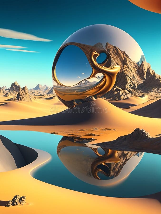 Abstract Surreal Alien World Stock Illustration - Illustration of ...