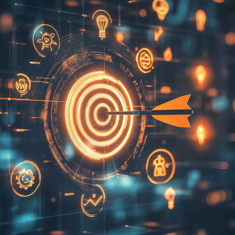 3D Abstract Target Arrow Success Illustration Stock Image - Image of ...