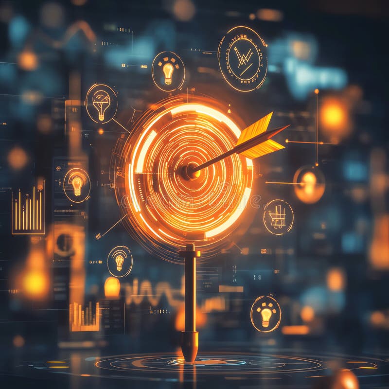 3D Abstract Target Illustration: Achieving Goals Stock Photo - Image of ...