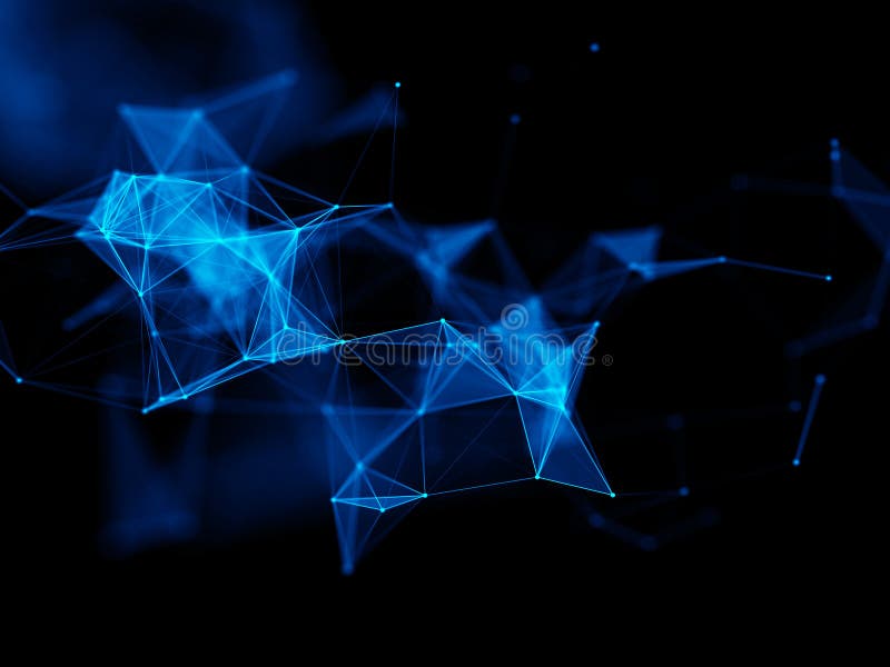 3D Abstract Technology Background with a Modern Plexus Design Stock ...