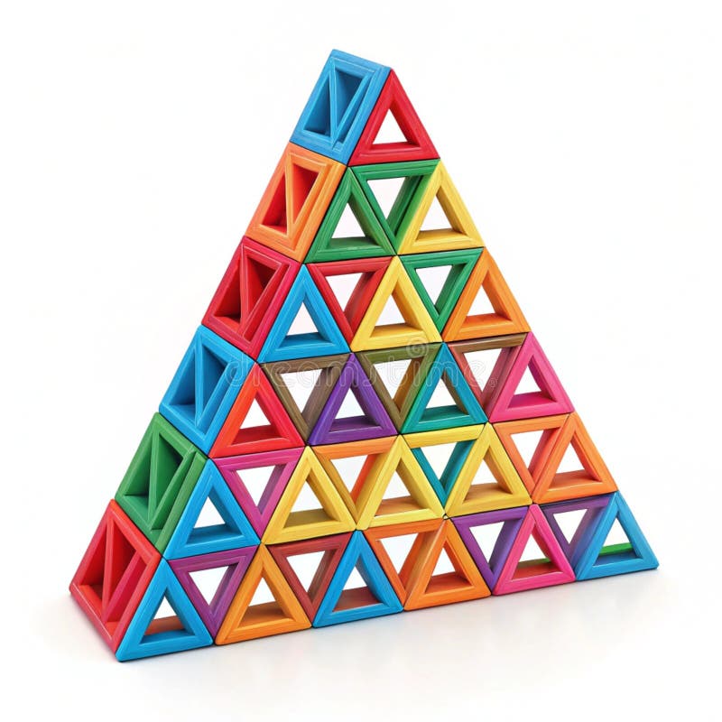 3D Abstract Triangle Illustration Isolated on White Background Stock ...