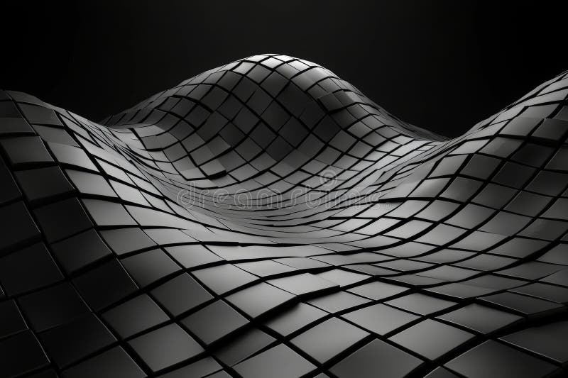 A 3D Abstract of Turbulent Particles. Cubes Soaring through a Void. a ...