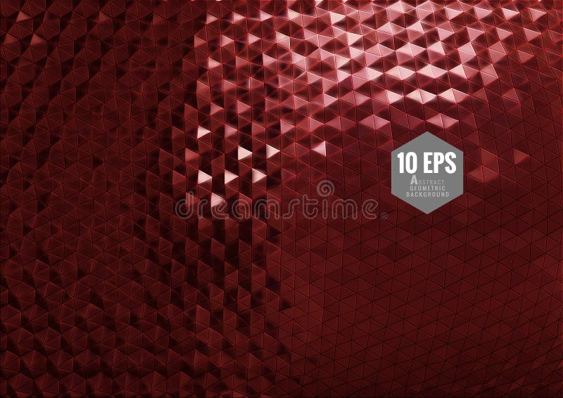 3D Abstract Vector Background on Red Reflection Glass Materia Stock ...