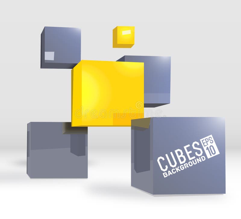 3d Abstract Vector Digital Cubes Background. Realistic Perspective ...