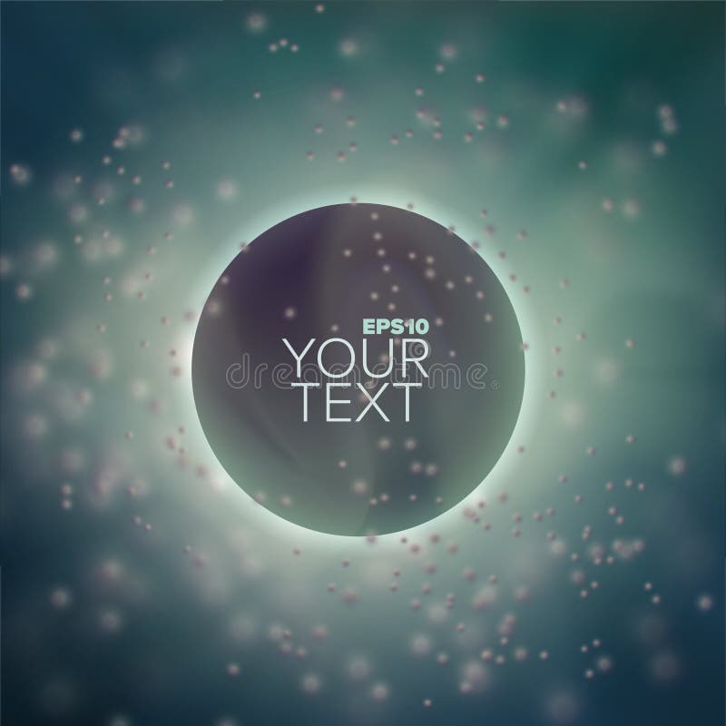 3d Abstract Vector Sphere in Depth and Cloud of Blurred Particles ...