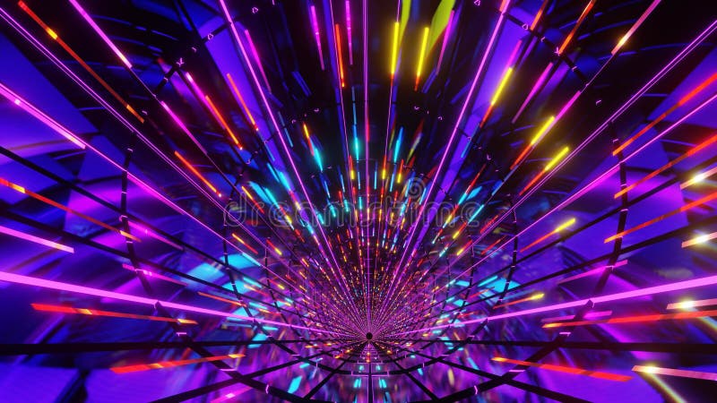 3d Abstract VJ Loop Background of a Futuristic, Infinity, Colorful Neon ...
