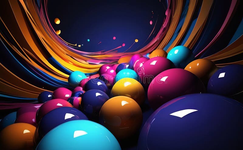 3D Abstract Wallpaper. Three Dimensional Stock Illustration ...