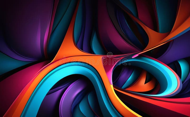 3D Abstract Wallpaper. Three Dimensional Stock Illustration ...