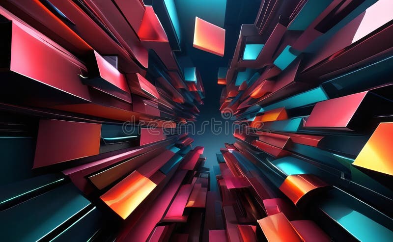3D Abstract Wallpaper. Three Dimensional Stock Illustration ...