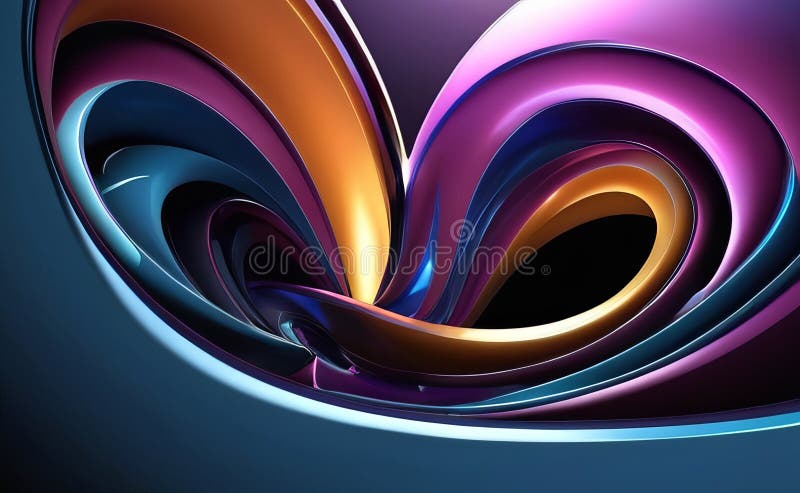 3D Abstract Wallpaper. Three Dimensional Stock Illustration ...