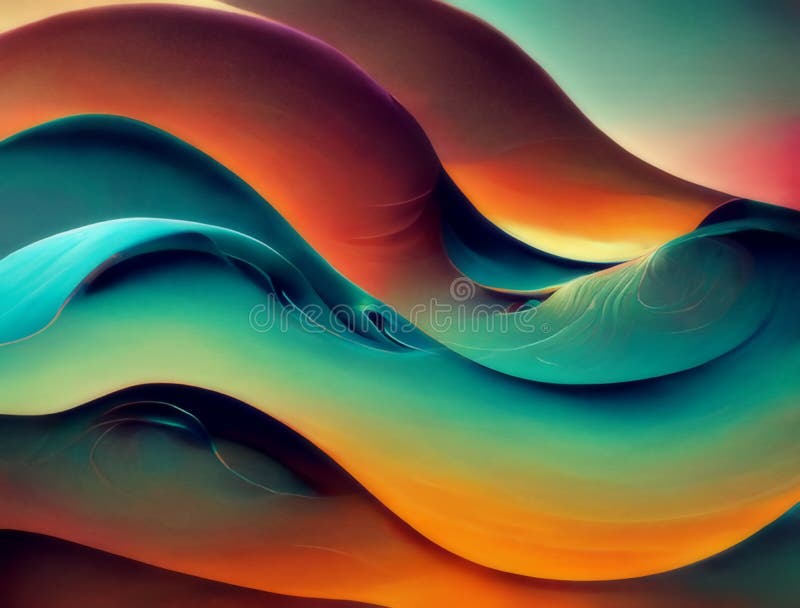 3D Abstract Waves for Colourful Wallpaper Stock Illustration ...
