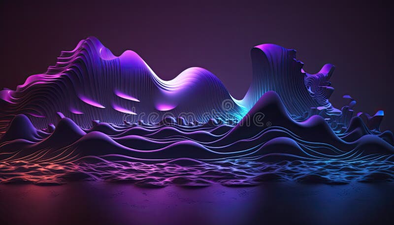 3D Abstract Background Waves Stock Illustration - Illustration of curve ...