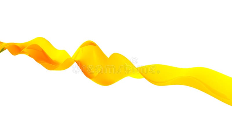 3d Abstract Wavy Isolated Background. Colored Yellow Wave or Line in ...