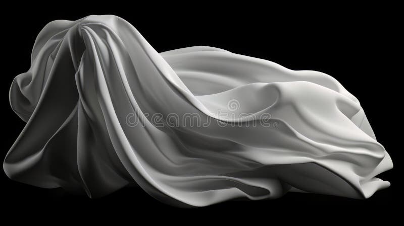 3d Abstract White Cloth Flying Fabric Dynamic Textile. Generative Ai ...