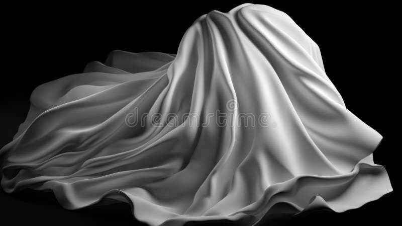 3d Abstract White Cloth Flying Fabric Dynamic Textile. Generative Ai ...