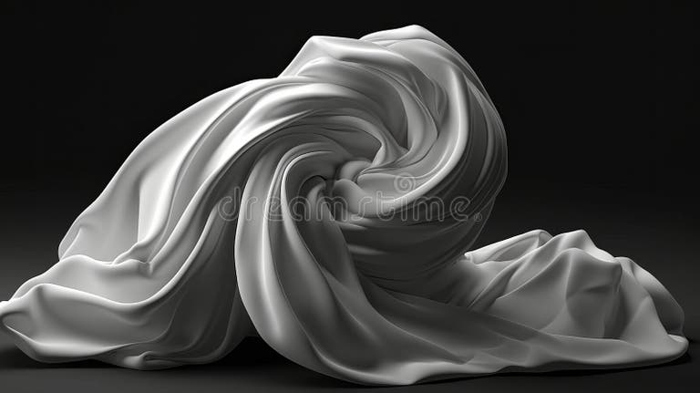 3d Abstract White Cloth Flying Fabric Dynamic Textile. Generative Ai ...