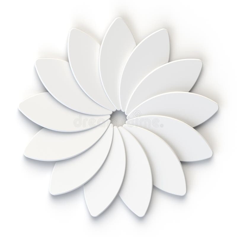 3D Abstract White Flower On White Background Stock Illustration - Image ...
