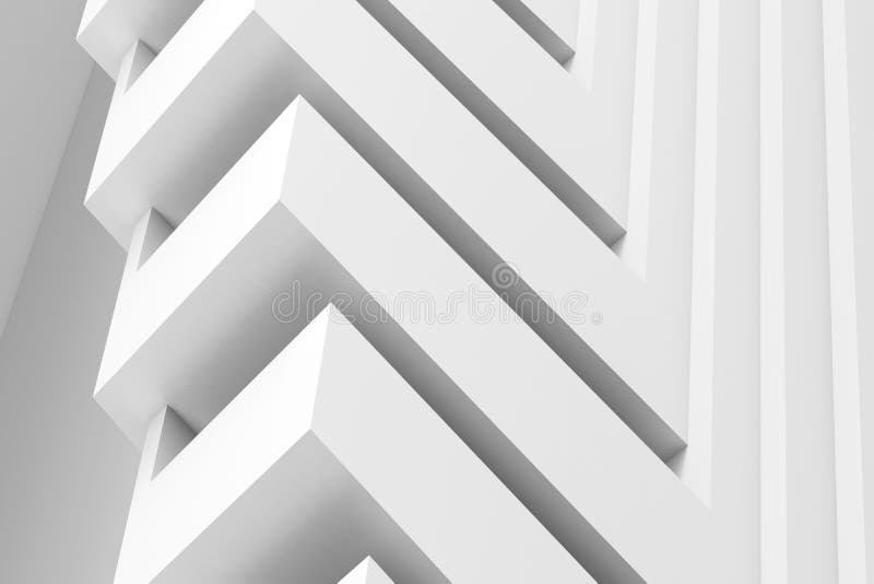 3d Abstract White Geometric Pattern Stock Illustration - Illustration ...