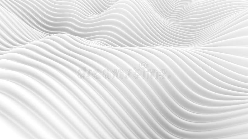 3D Abstract White Wave Background Stock Illustration - Illustration of ...