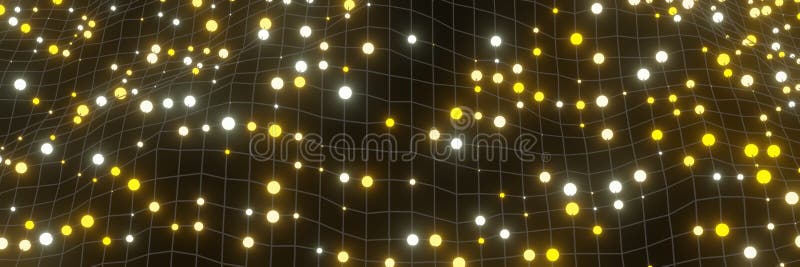 3D Abstract Yellow Grid Network Stock Illustration - Illustration of ...
