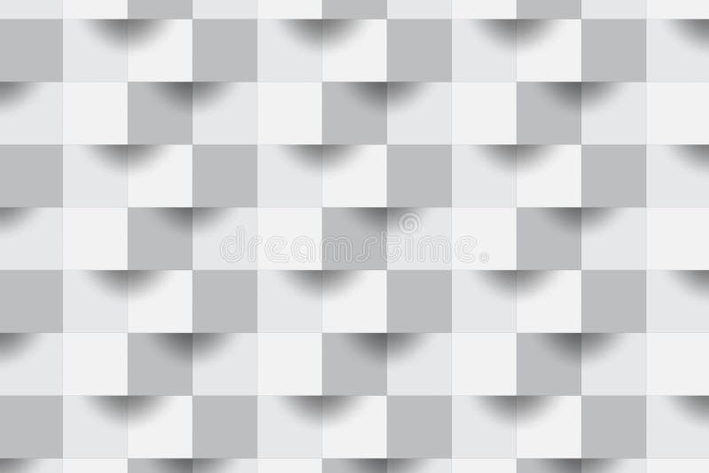 3D Abstract Zoom Focus White Geometric Shape from Gray Cubes.Brick Wall ...