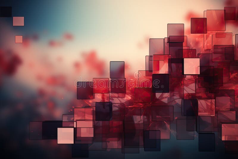 3d Abstraction of Crimson Squares, Texture of Squares from Light To ...