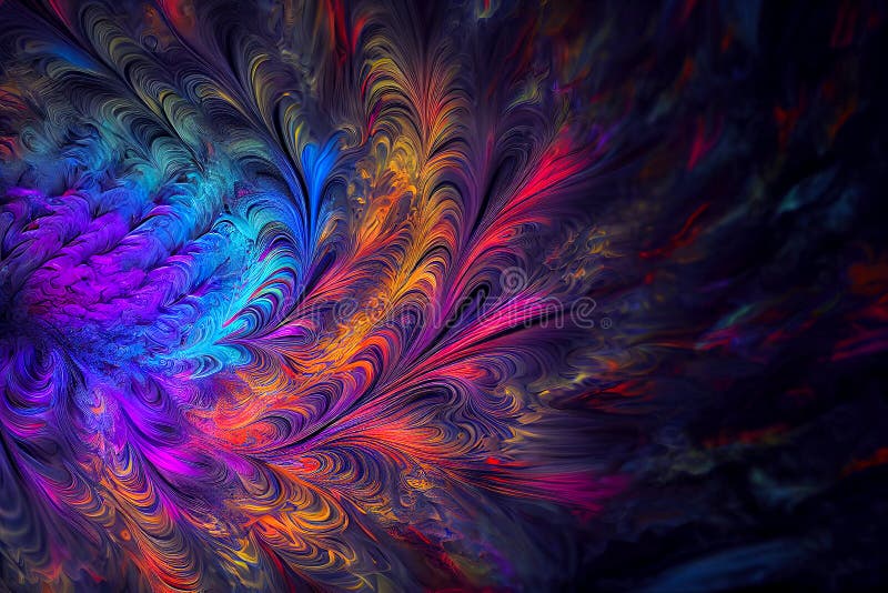 3d Abstraction Fractal. Generative AI Stock Photo - Image of bright ...