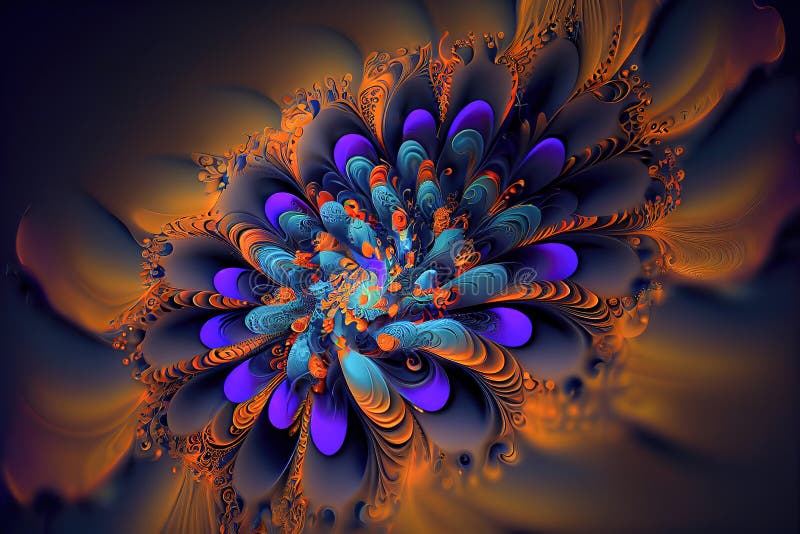 3d Abstraction Fractal. Generative AI Stock Image - Image of background ...
