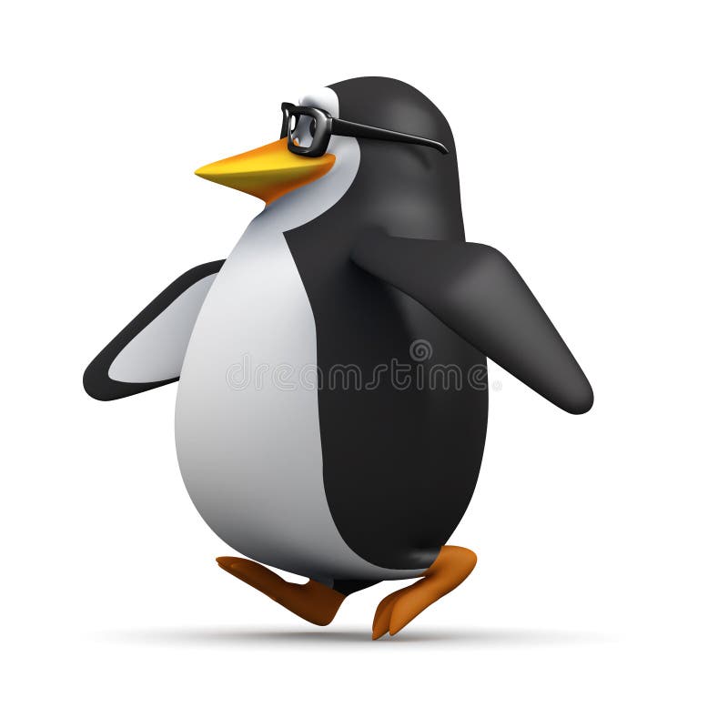 Fast fun Penguin stock vector. Illustration of smiling - 12268552