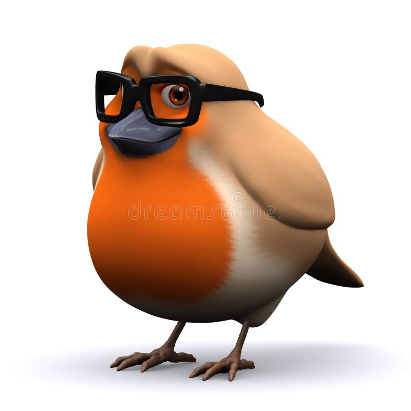 3d Academic Robin Red Breast Stock Illustration - Illustration of ...