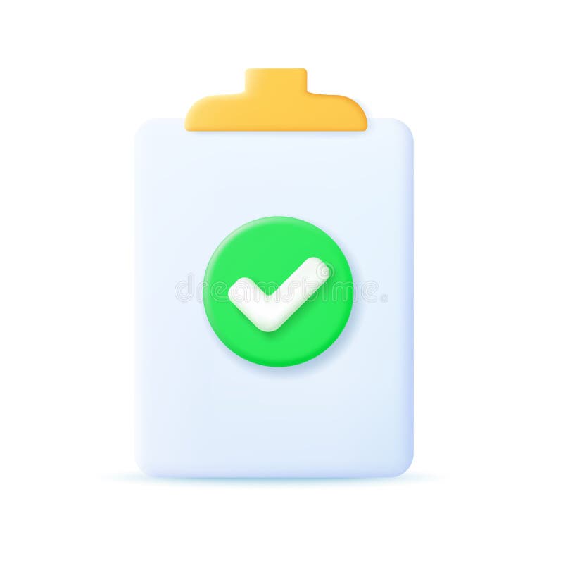 3d Accept Icon stock vector. Illustration of icon, board - 237372008