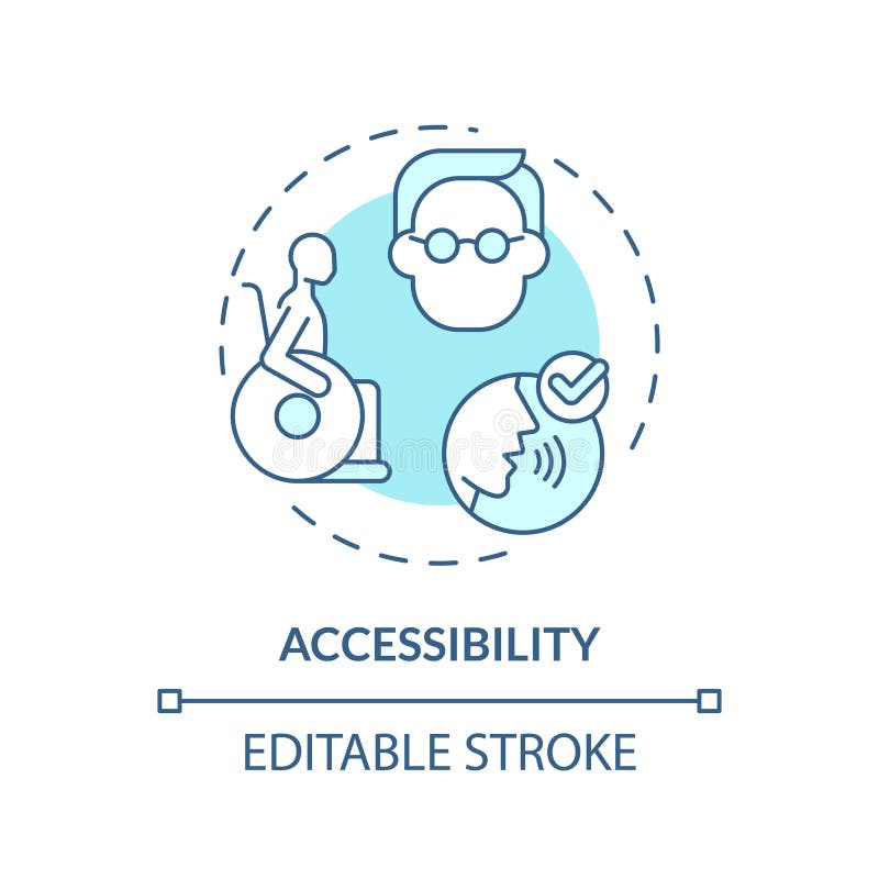 2D Accessibility Thin Line Blue Icon Concept Stock Vector ...