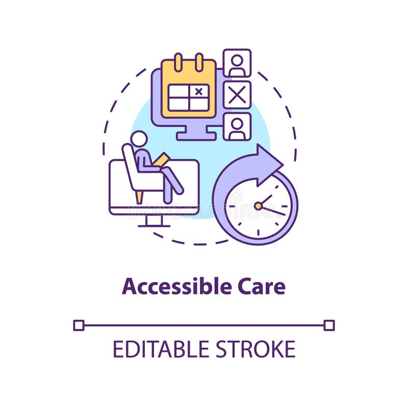 2D Accessible Care Linear Icon Concept Stock Vector - Illustration of ...