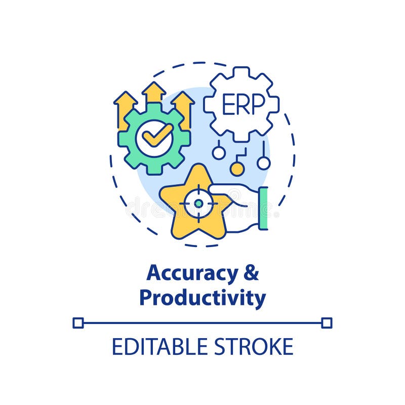2D Accuracy and Productivity Line Icon Concept Stock Vector ...