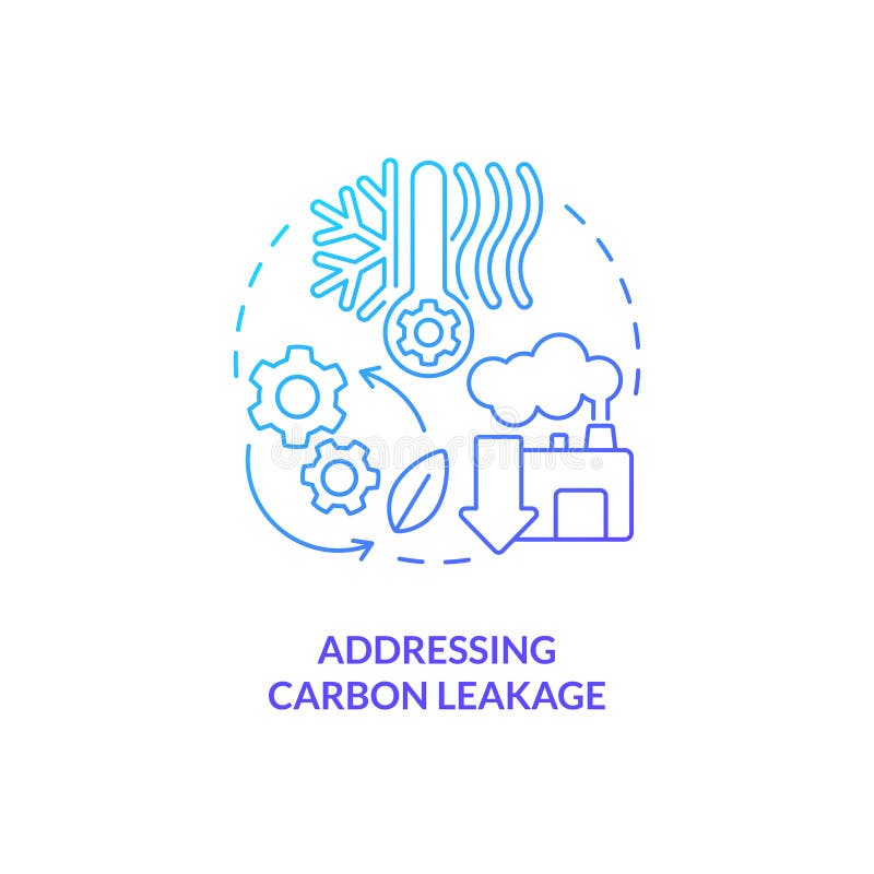2D Addressing Carbon Leakage Concept Icon Stock Vector - Illustration ...