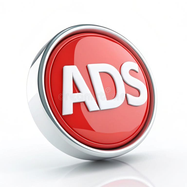 3D Ads Icon Isolated on Transparent Background Stock Illustration ...