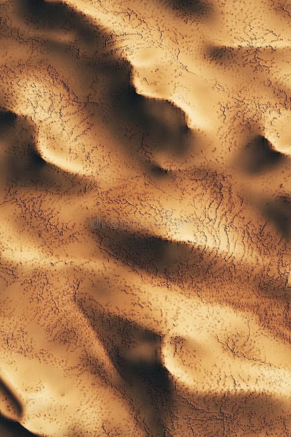 3D Aerial GIS Map of a Desert Landscape Highlighting Elevation Dune ...