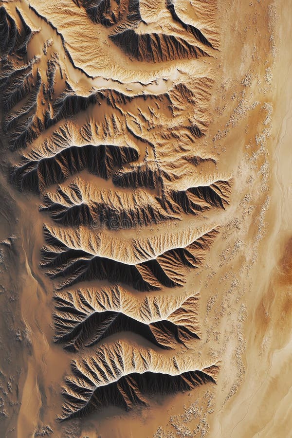 3D Aerial GIS Map of a Desert Landscape Highlighting Elevation Dune ...