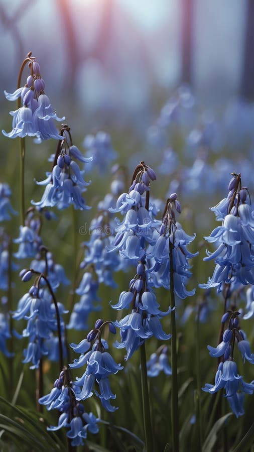 3d Aesthetic Image of Spring with Bluebells for Wallpa Ai Generated ...