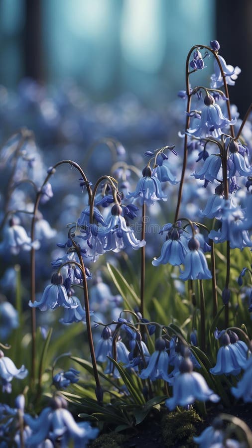 3d Aesthetic Image of Spring with Bluebells for Wallpa Ai Generated ...