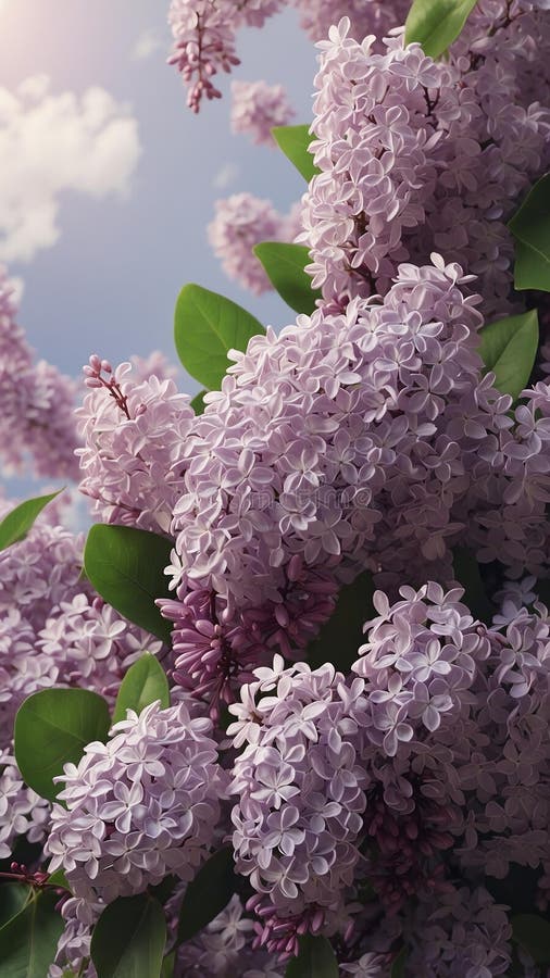 3d Aesthetic Image of Spring with Lilacs for Wallpaper Ai Generated ...