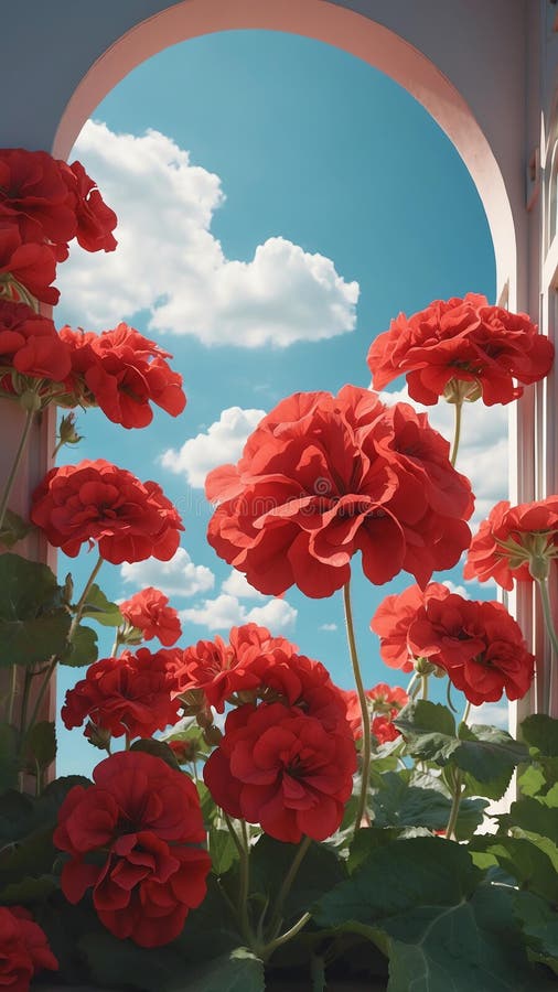 3d Aesthetic Image of Summer with Geraniums for Wallpa Ai Generated ...