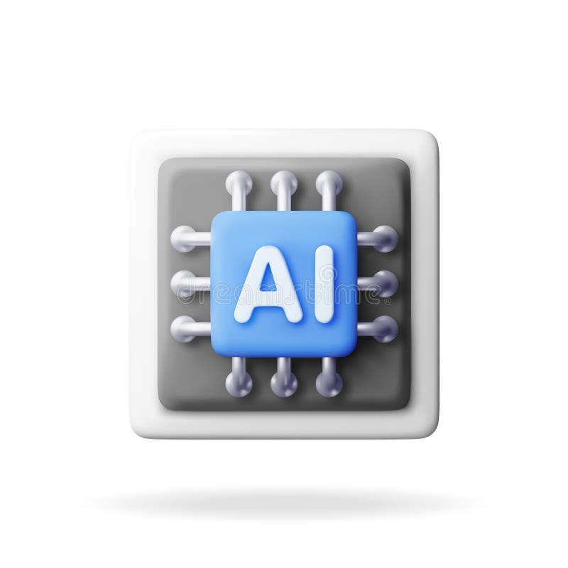 3d AI Chip Isolated. Artificial Intelligence Stock Vector ...