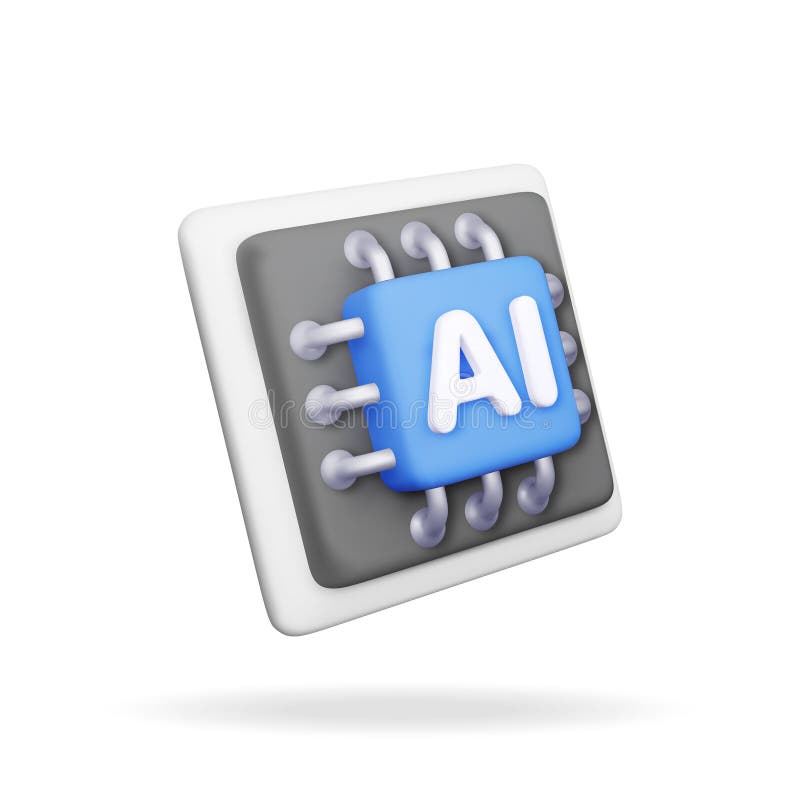 3d AI Chip Isolated. Artificial Intelligence Stock Illustration ...