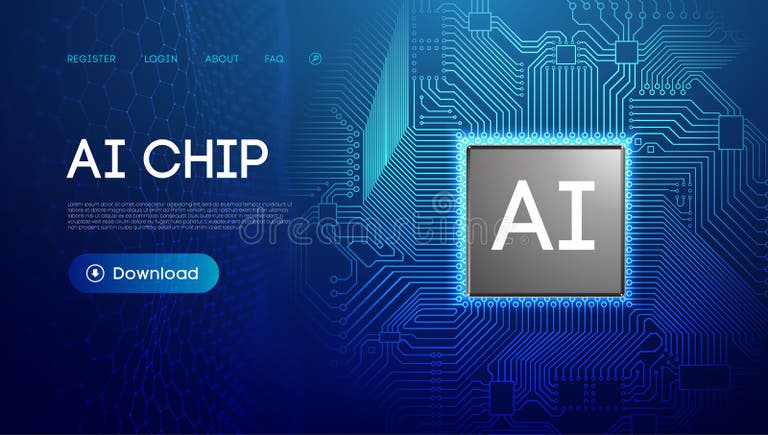 3d Ai Chip Tech Background, Computer Semiconductor Circuit Board ...