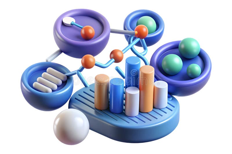 3d Ai Driven Bioinformatics Elements Concept As Abstract Elements Representing Bioinformatics