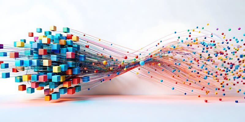 3d Ai Driven Data Flow Elements Concept As Abstract Elements Featuring Dynamic Data Streams