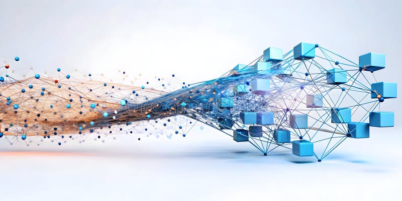 3d Ai Driven Data Flow Elements Concept As Abstract Elements Featuring Dynamic Data Streams