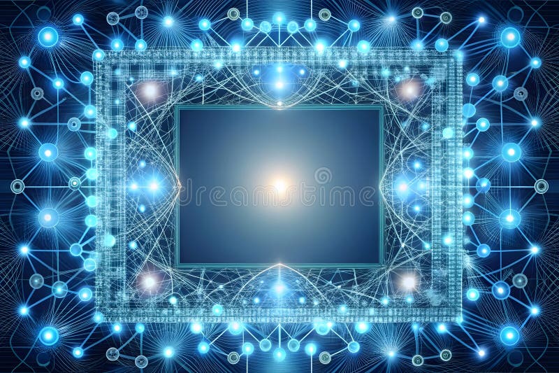 3d Ai Driven Quantum Computing Frame Concept As A Minimalistic Border Frame With Quantum